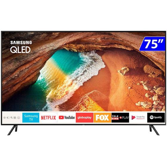 TV 75 Polegadas Samsung QLED Smart WIFI 4K USB HDMI QN75Q60RAGXZD - TV ...