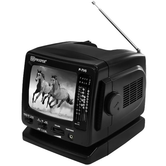 TV Portátil 5.5" Prosper P-TV5 com Rádio AM e FM Bivolt - Imagem Preto ...