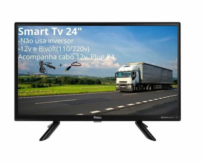 Tv Smart Philco 24 polegadas + antena Caminhão Carreta Van Barco Ônibus Caminhoneiro - Smart TV ...
