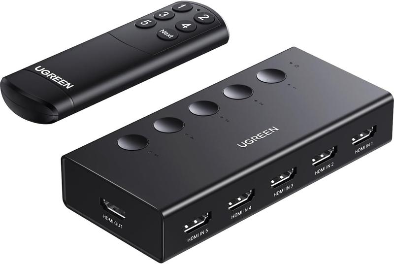 Ugreen Switch Interruptor Hdmi 5 in 1 Out 4K 60Hz c/controle remoto ...