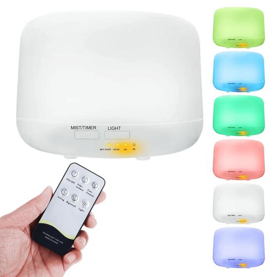 Umidificador Aromatizador Difusor De Ar Ultrassônico LED RGB Com ...