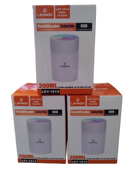 Umidificador Colorido 200ml USB - Lehmox - Cor Branca - Umidificador de Ar - Magazine Luiza