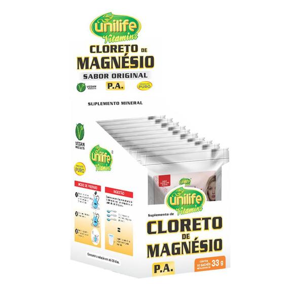 Uni Cloreto de Magnesio em Pó - Dp (10X33g) - Unilife - Cloreto de ...