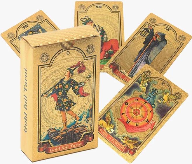 Universal Rider Waite Tarot Deck Tarô de Cartas Douradas Baralho ...