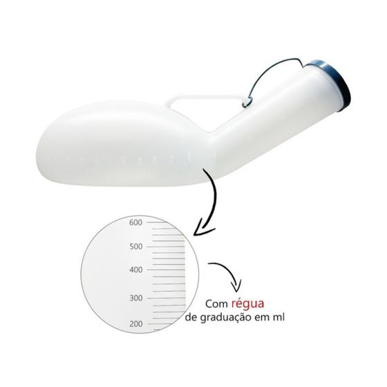 Urinol Papagaio Plástico Coletor De Urina Masculino 1400 Ml ...