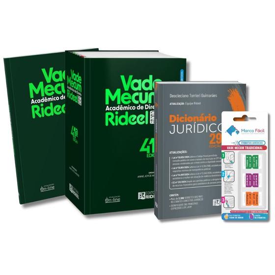 Vade Mecum Acadêmico Direito Rideel 40ª Edição 2025 + Dicionário ...