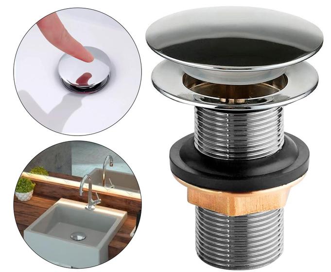 Válvula Ralo Click Luxo Inteligente Inox P/ Cuba 7/8 - Gorillaz - Peças ...