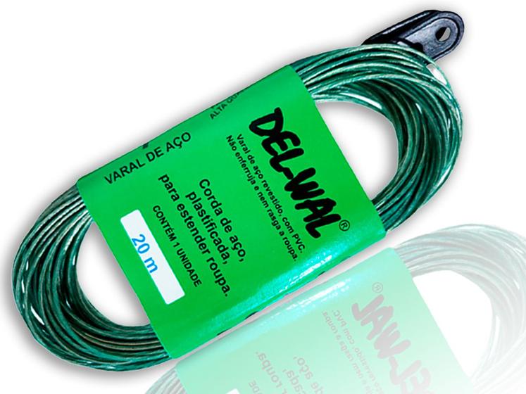 Varal Cabo De Aco 20M Metros Encapado PVC - Del-Wal - Varal - Magazine ...