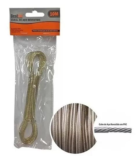 Varal Cabo De Aço Revestido Pvc 10 Metros - Bestfer - Varal - Magazine ...