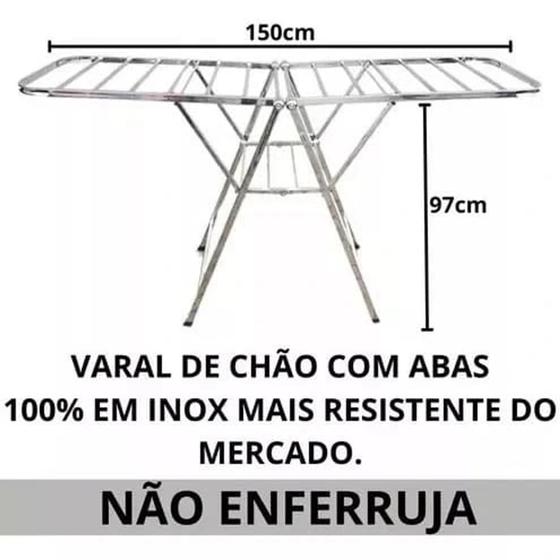 Varal de chão inox + kit com 12 prendedores - PERX - Varal - Magazine Luiza