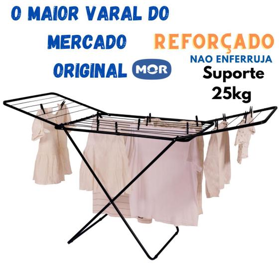 Varal De Chão Roupas Maxi Abas Mor 25kg Resistente 16,2 Mts - Varal ...