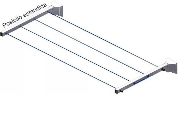 Varal De Roupas Retrátil De Parede Branco -4000-W Avatron - Varal de ...
