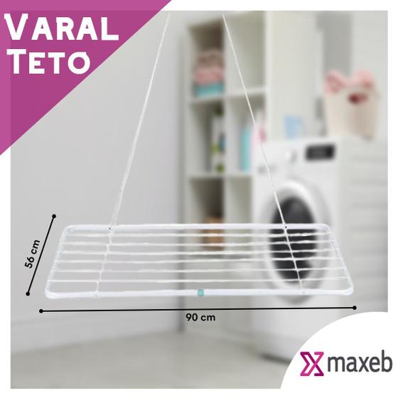 Varal De Teto Para Roupas Aço Maxeb - Varal de Teto - Magazine Luiza