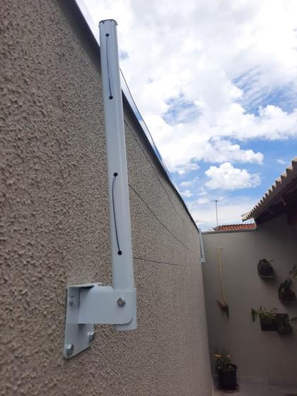 Varal Em Aço Dobrável Retrátil + 20 Metros de Cabo de Aço Encapado 1 ...