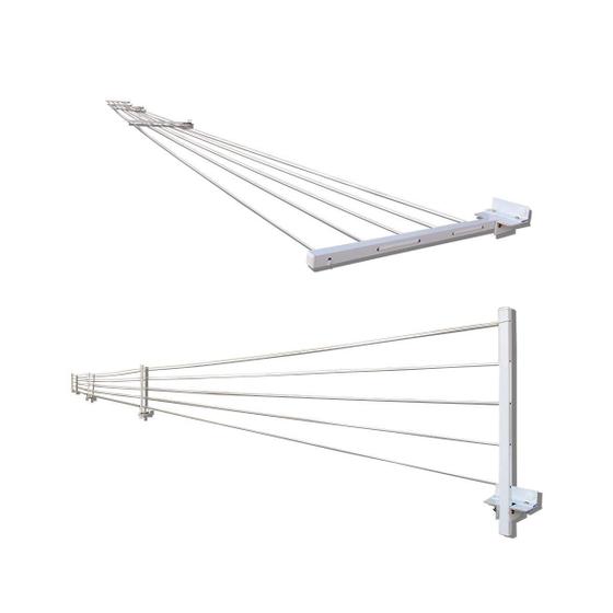 Varal Roupa Retratil Articulado 4 Hastes Extensível Até 12 M - Home ...