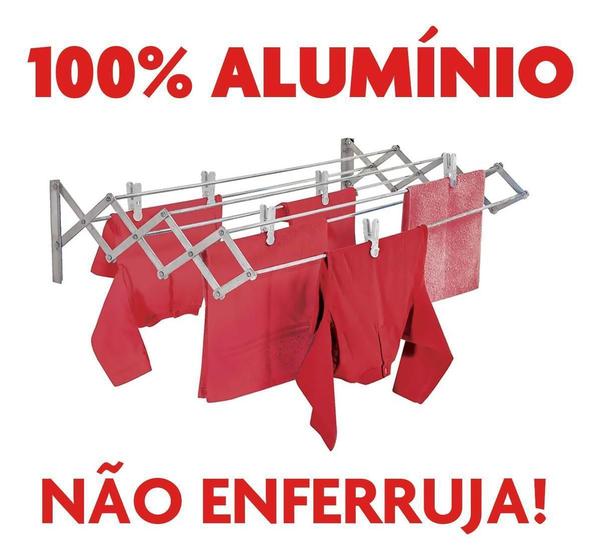 Varal Roupas Sanfonado Parede Casa Retrátil 80 Cm Alumínio - Homevarais ...