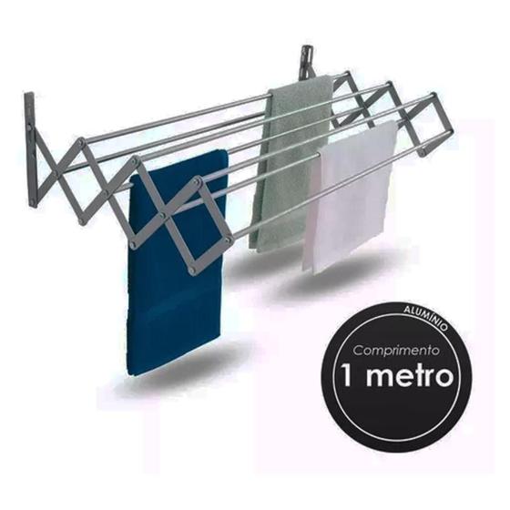 Varal Sanfonado Parede Retrátil Alumínio Maxeb 1 Metro - Tesla Store ...
