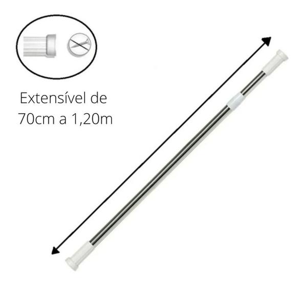 Varão Tubo Extensível Extensor Multifuncional 70cm A 1,20m - Ari ...