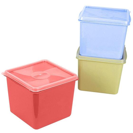 Vasilha Pote Tupperware Pequena Quadrada 1L - Inplast - Pote - Magazine ...