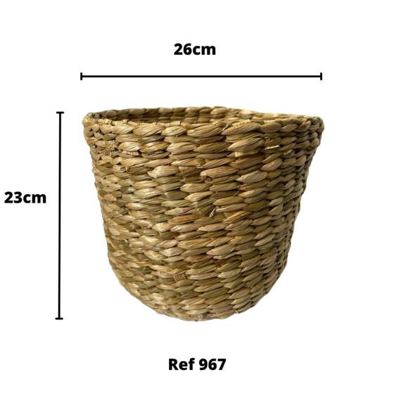 Vaso Cesto Cachepo Taboa Redondo Decoração Rustico Ref.967 - Inspira ...