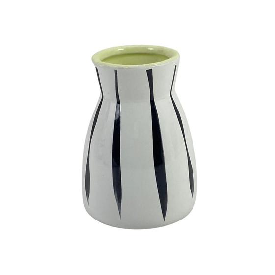 Vaso Cone Triad em Cerâmica Pequeno Branco e Preto - Mart Collection ...