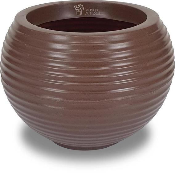 Vaso De Polietileno Esfera Frisada 02 Na Cor Marron - Artesul Vasos ...