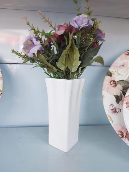 Vaso porcelana quad boca larga branco (sem flores) - TIMSUI - Vasos ...