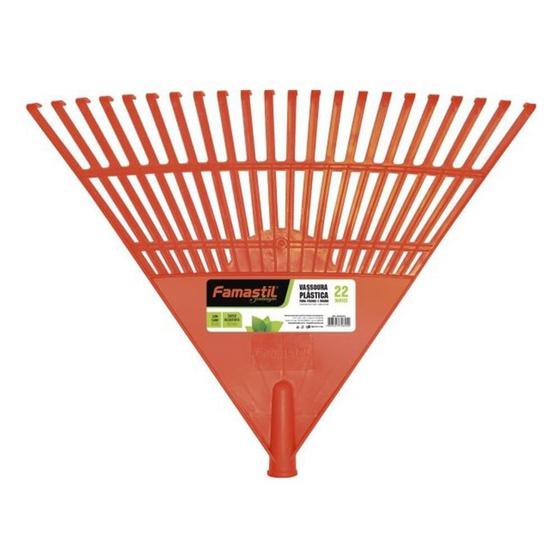 Vassoura para Jardim Famastil Plástica 22 Dentes com Cabo F80.08 ...