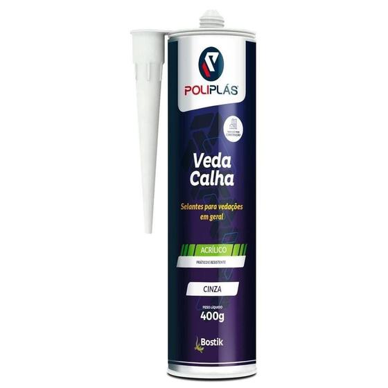 Veda Calha Poliplás Cinza 400g - Usina Fortaleza - Adesivo para Calha ...