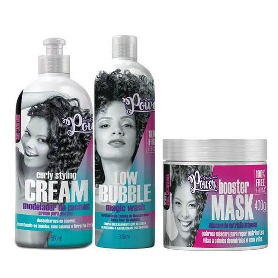 Vegana Kit Shampoo Mascara E Creme Modelador de Cachos 500g - SOUL ...