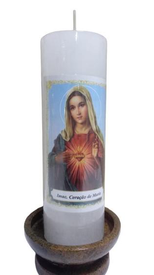 Vela 7 Dias 260G Imac. Coraçao De Maria Kit Com 10 - Santa Chama - No ...