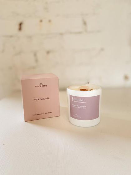 Vela Aromática com Óleo Essencial de Lavanda e Quartzo Rosa - 170 ...