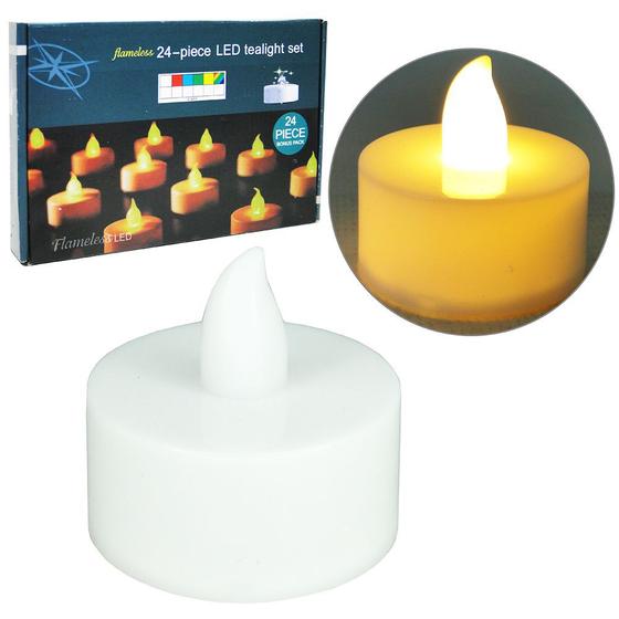 Vela decorativa eletronica de led a bateria com 24 pecas - RC BRASIL ...