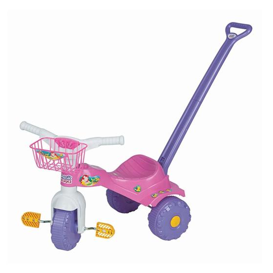 Velocípede Motoquinha Velotrol Triciclo de Empurrar Rosa Infantil ...
