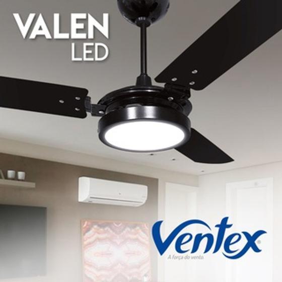 Ventilador De Teto Valen Led Preto 127V - Ventex - Ventex - Ventilador de Teto - Magazine Luiza