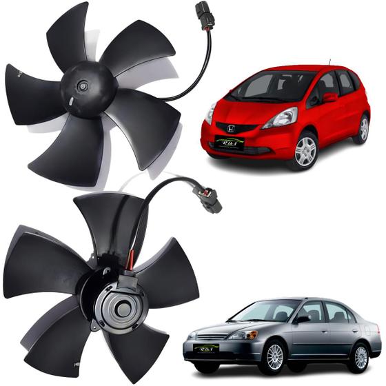 Ventoinha do Radiador Honda Fit Ano 2003 2004 2005 2006 2007 2008 ...