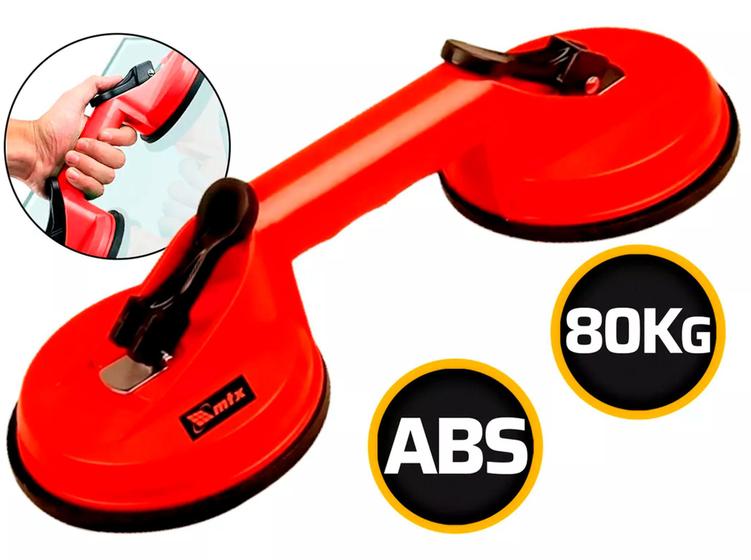 Ventosa Dupla Para Vidros, Metais, Mármores, Espelhos Até 80kg - MTX ...