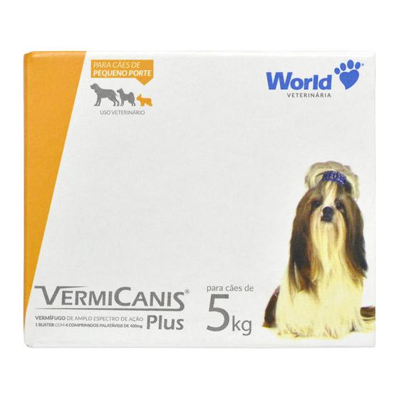 VermiCanis Plus 5kg c/ 40 Comprimidos de 400mg - World - Vermífugo ...