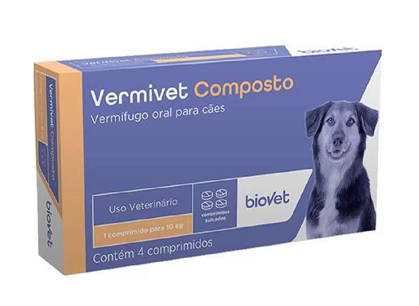 Vermivet Composto Cães e Gatos 600mg Biovet 4 Comprimidos - Biovet ...
