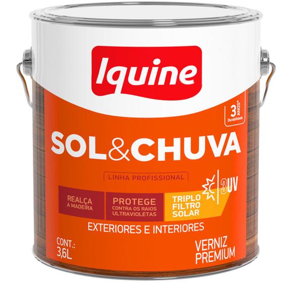 Verniz act incolor 3,6l iquine sol e chuva - Verniz - Magazine Luiza