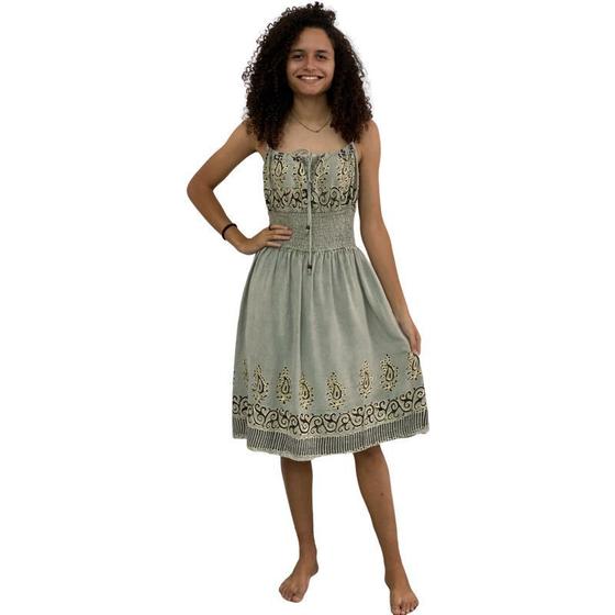 Vestido Curto Alça Indiano Estonado Bordado Moda Boho Hippie 119 ...