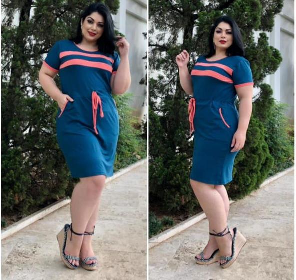 Vestido Feminino Em Malha Moda Evangélica Plus Size - MENDES BRITO ...