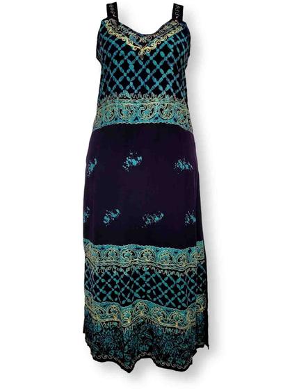 Vestido Indiano Longo Alça Batik Bordado Moda BOHO 1009 - Sarat Moda ...