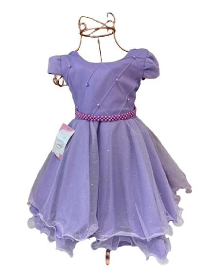 Vestido Infantil De Festa Temático Princesa Sofia Sophia Rapunzel Lilás Luxo (Tam 1 ao 4) COD ...