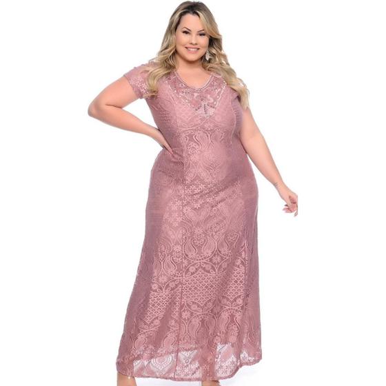 Vestido Longo De Festa Plus Size Moda Blogueirinha - Eduarda Moda ...
