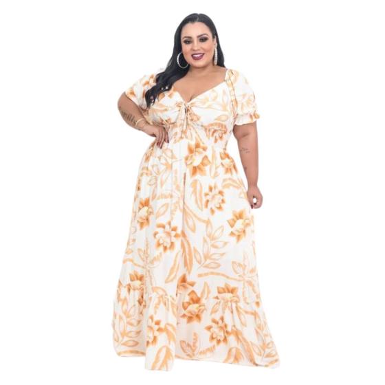 Vestido Longo Feminino Plus Size Moda Luxo - Eduarda Moda Fashion ...