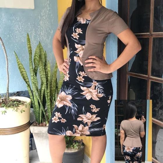 Vestido Moda Cristã Feminina Festias Congressos Evangelico Igreja Midi Florido Tubinho ...