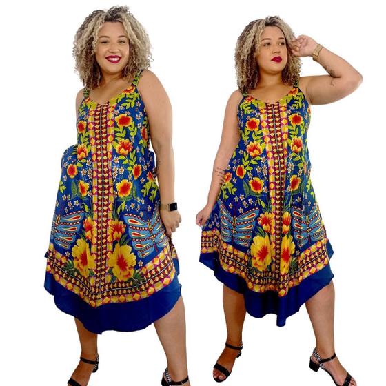 Vestido Trapézio Midi Balonê Senhora Soltinho Linha Premium - Indra ...