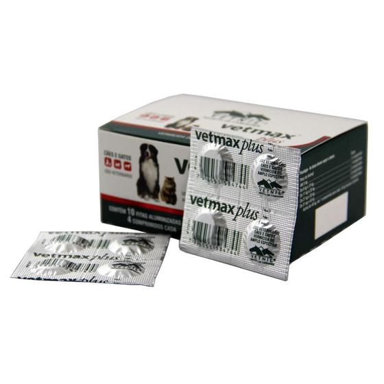 Vetmax Plus Vermífugo Cães 10kg C/ 40 Comp (emb. Hospitalar) - Vetnil ...