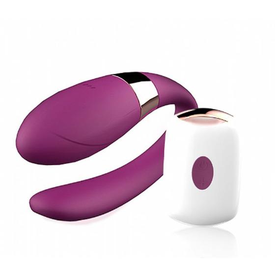 Vibrador Casal Duplo Ponto G Feminino c/ Controle Recarregável USB Estimulador Sex Massager ...